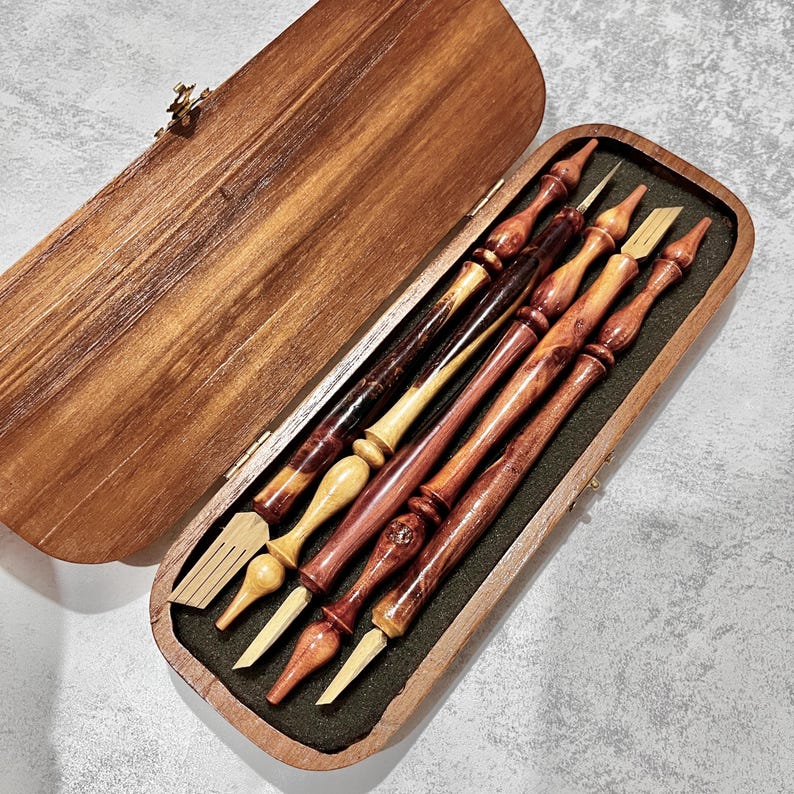 Handmade Bamboo Qalam Pen Set: Wooden Resin Handles, Calligraphy Art ...