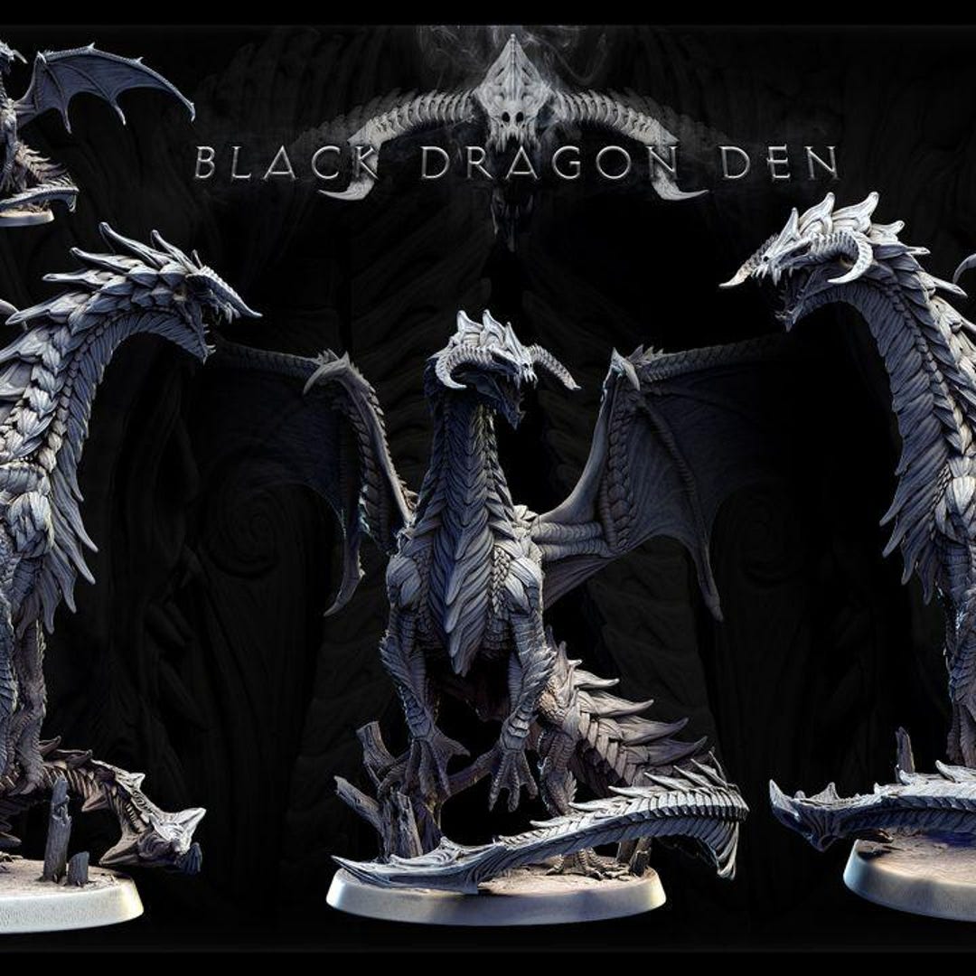 Adolescent Black Dragon | Minimonstermayhem | 3D Printed - Etsy