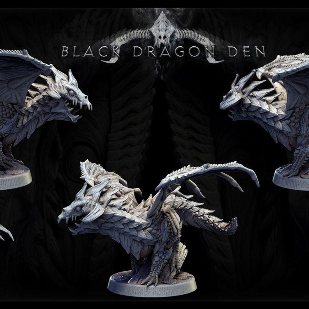 Young Black Dragon | Minimonstermayhem | 3D Printed - Etsy