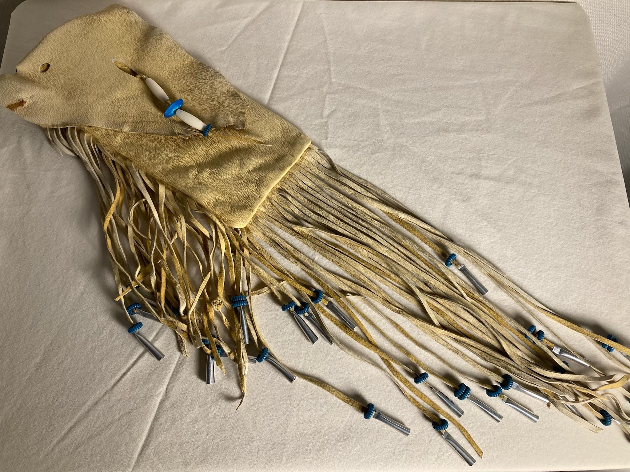 Vintage Native American Buckskin Pouch With Turquoise Beads - Etsy