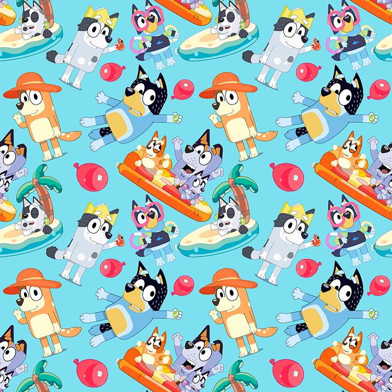 Bluey Fabric Blue Dog Fabric Bluey and Bingo Fabric Fabric Cartoon ...