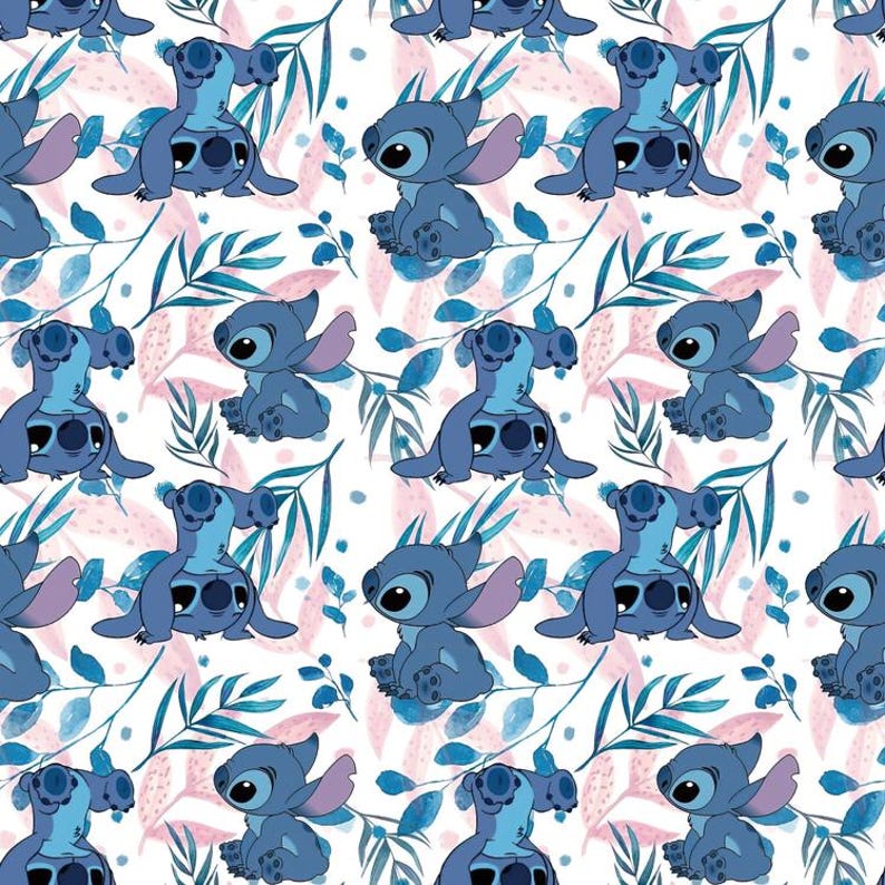 Stitch Fabric Blue Koala Fabric Lilo & Stitch Fabric Cartoon Cotton ...
