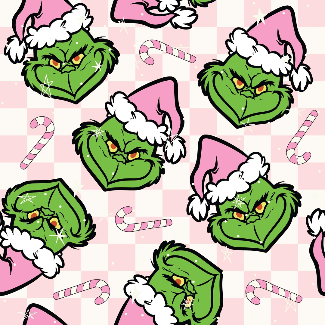 Christmas the Grinch Fabric Green Monster Fabric Cartoon Cotton Fabric ...