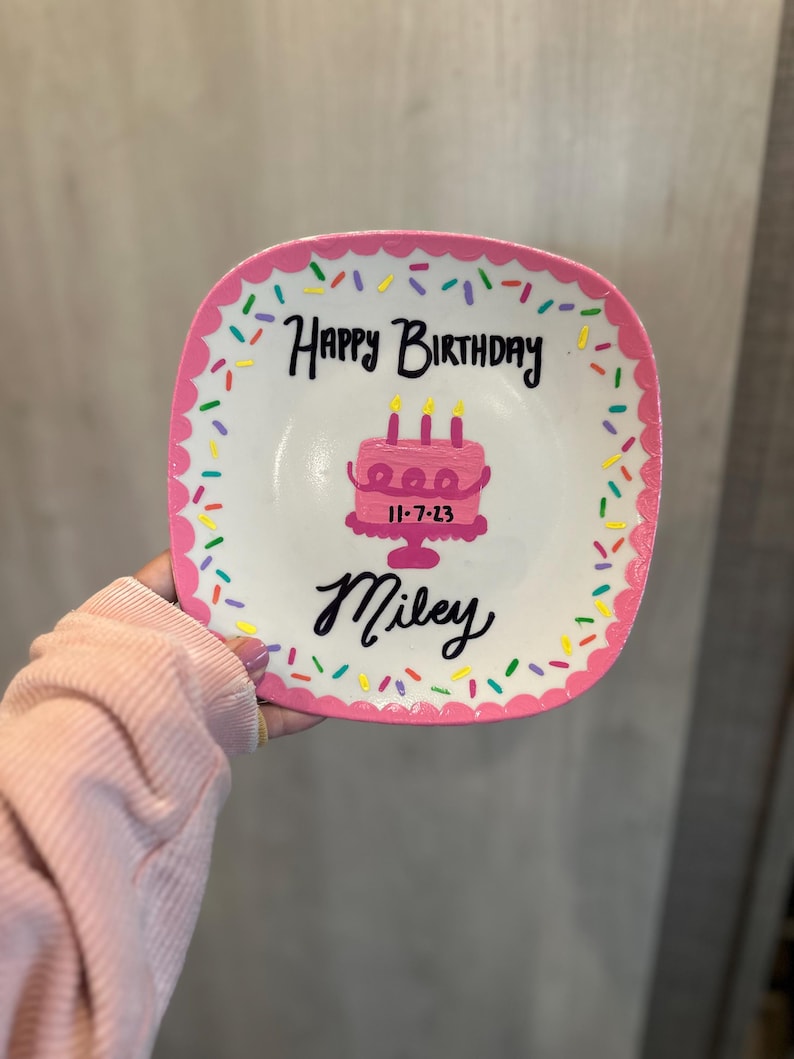 Custom Birthday Cake Name Plate - Etsy