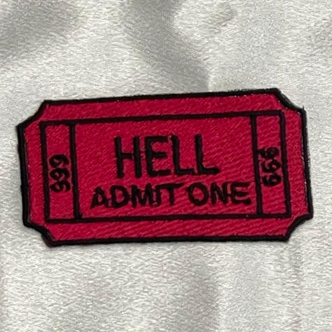 Hell Admit One Ticket Iron on Embroidery Patch - Etsy