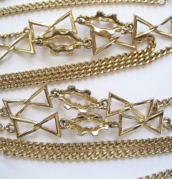 Geometric Link Chain Necklace, 1970's - Gem
