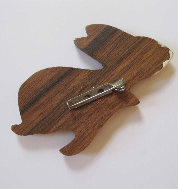 1950's Hand Painted and Carved Wood Running Rabbit Br… - Gem