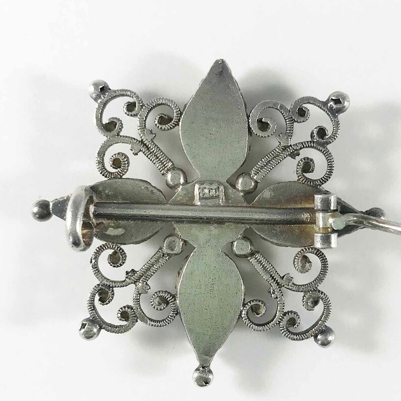 800 Silver Filigree Brooch | Etsy
