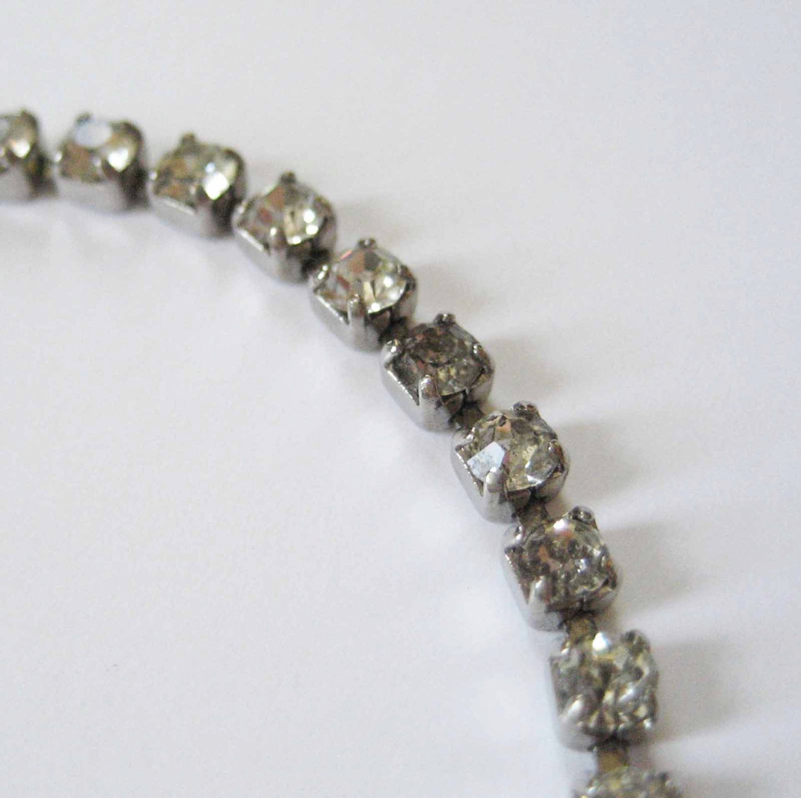 Rhinestone Chain Bracelet with Ball Charm | Etsy