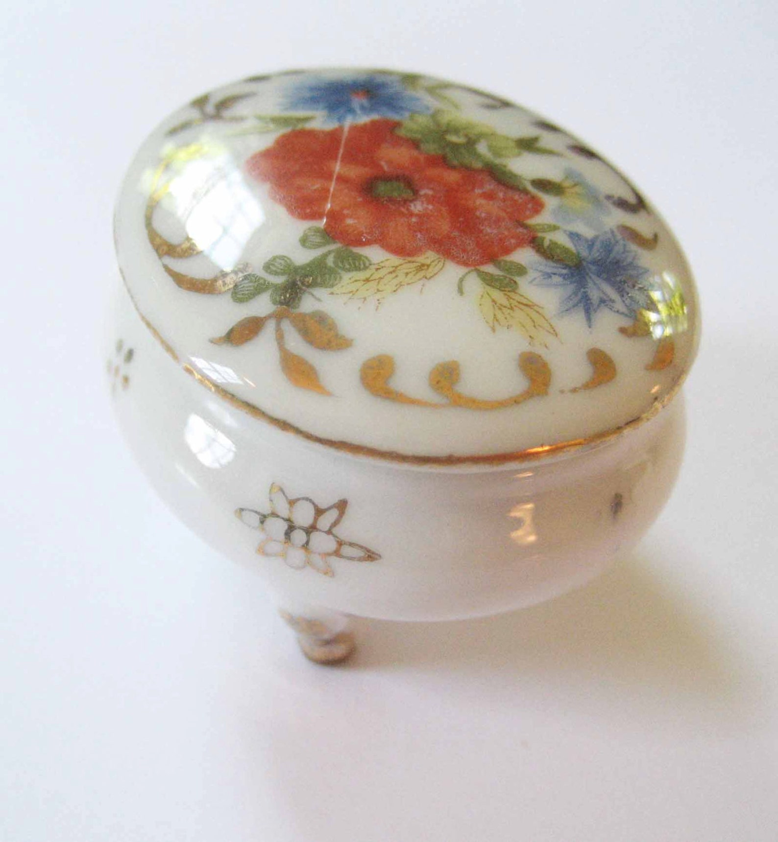 Porcelain Three Footed Box Made in Japan Tiny Piece - Etsy