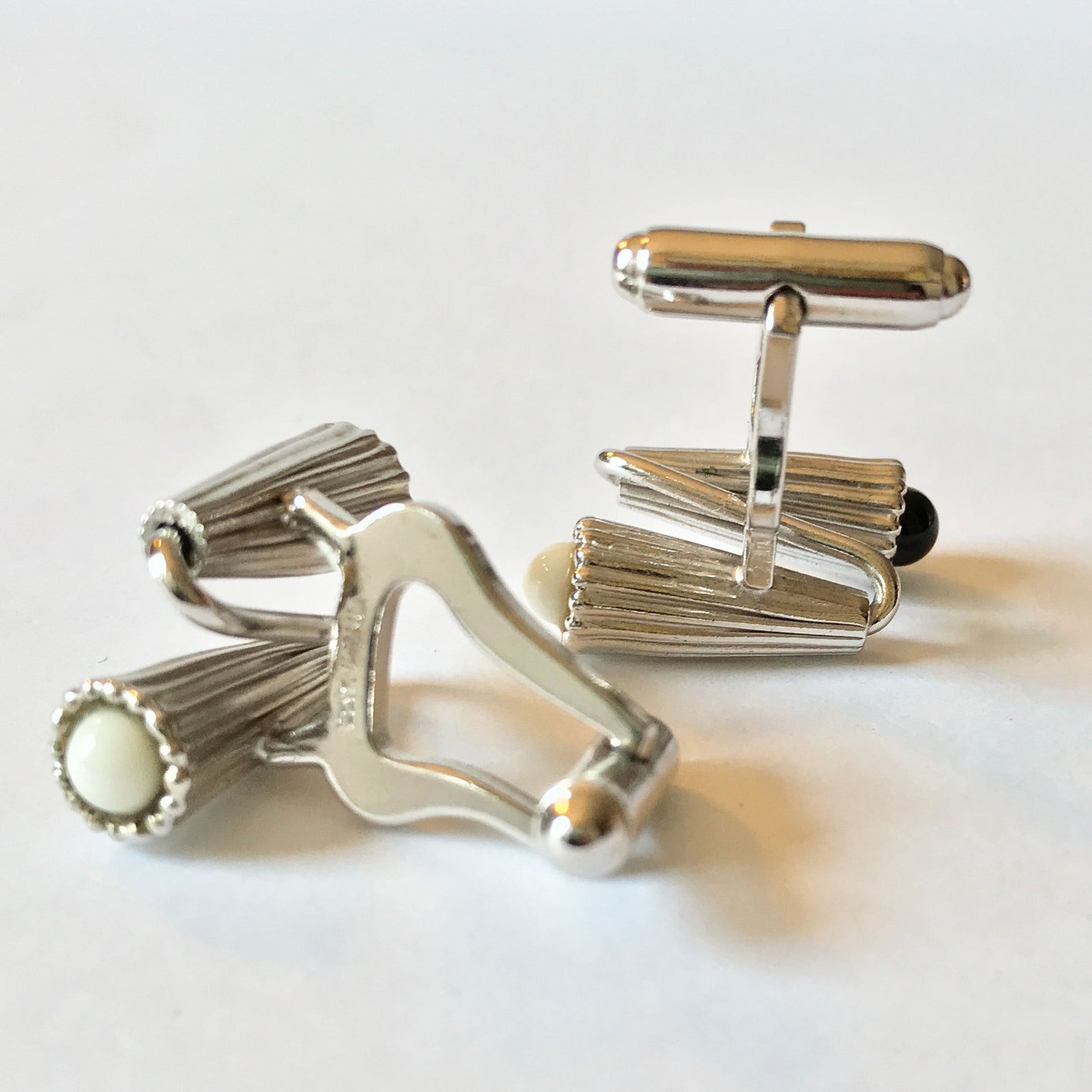 Anson Mid Century Modern Black and White Cone Cuff Links Mad - Etsy