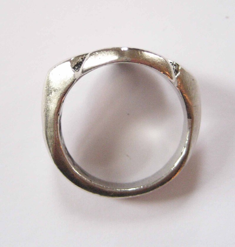 Industrial Modern Sterling Diamond Pattern Ring Size 6 - Etsy