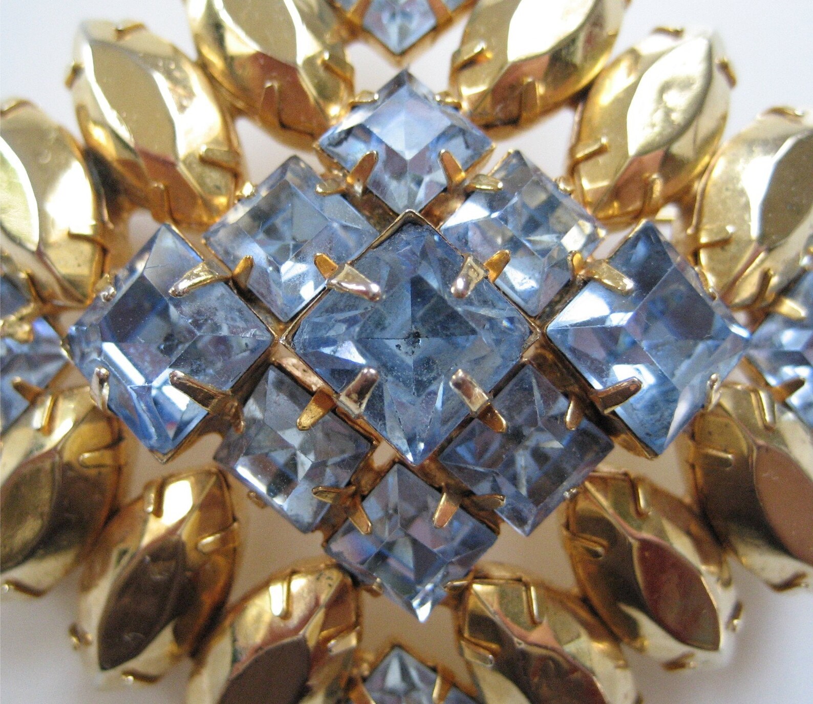 Brilliant and Rare Rhinestone Brooch with Gold Plated | Etsy