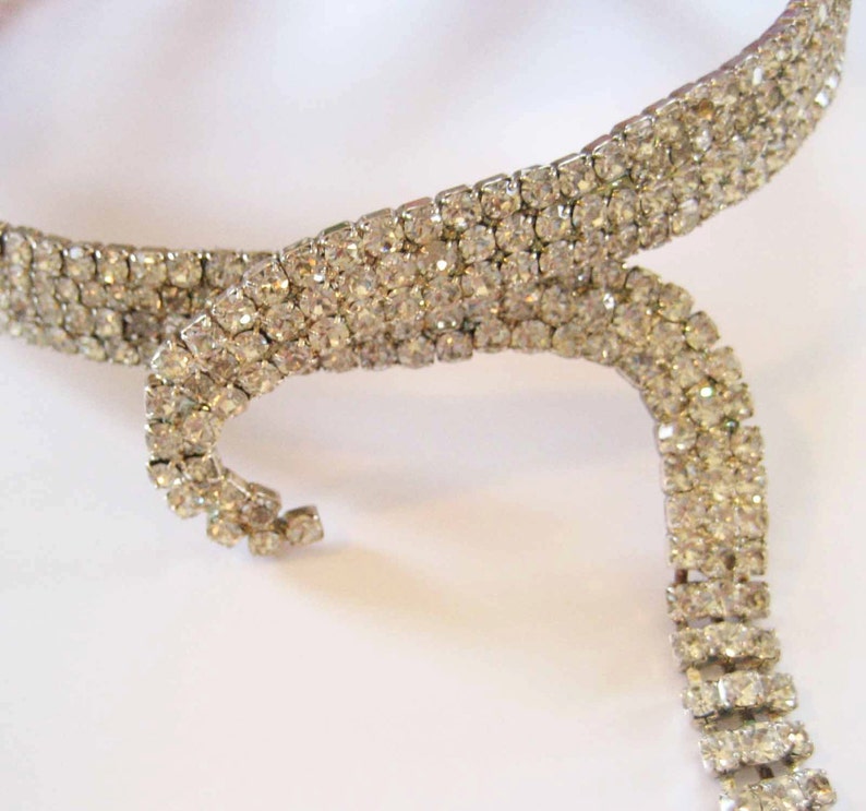 Rhinestone Heart Torque With Matching Earrings | Etsy