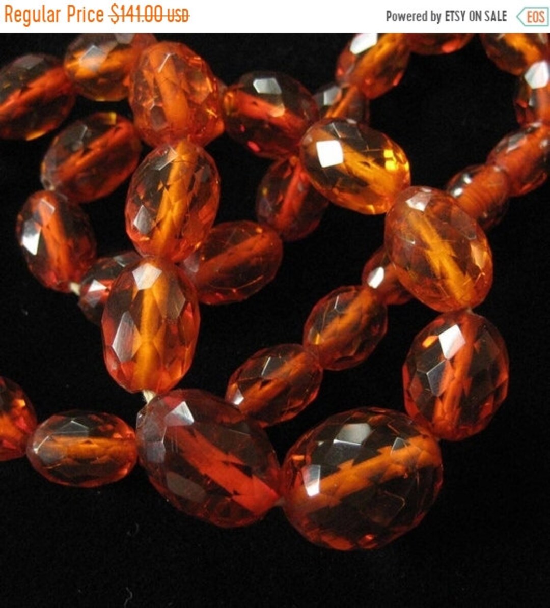 Vintage Bakelite Necklace, Faceted Prystal Bakelite Beads - Etsy