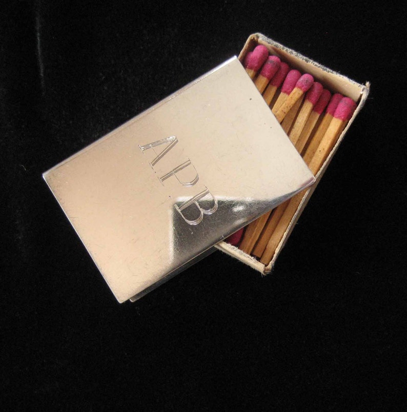 Sterling Silver Matchbox Cover w/ Original Antique Matches 4 | Etsy