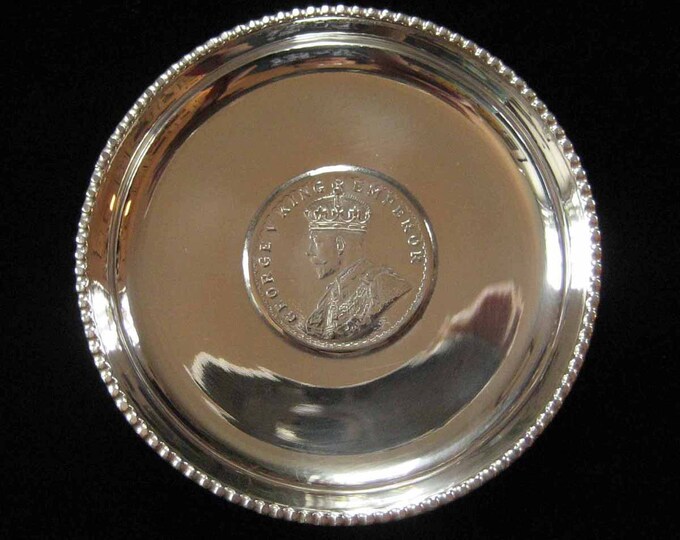 1917 King Emperor George V Indian One Rupee Sterling Coin Dish - Etsy
