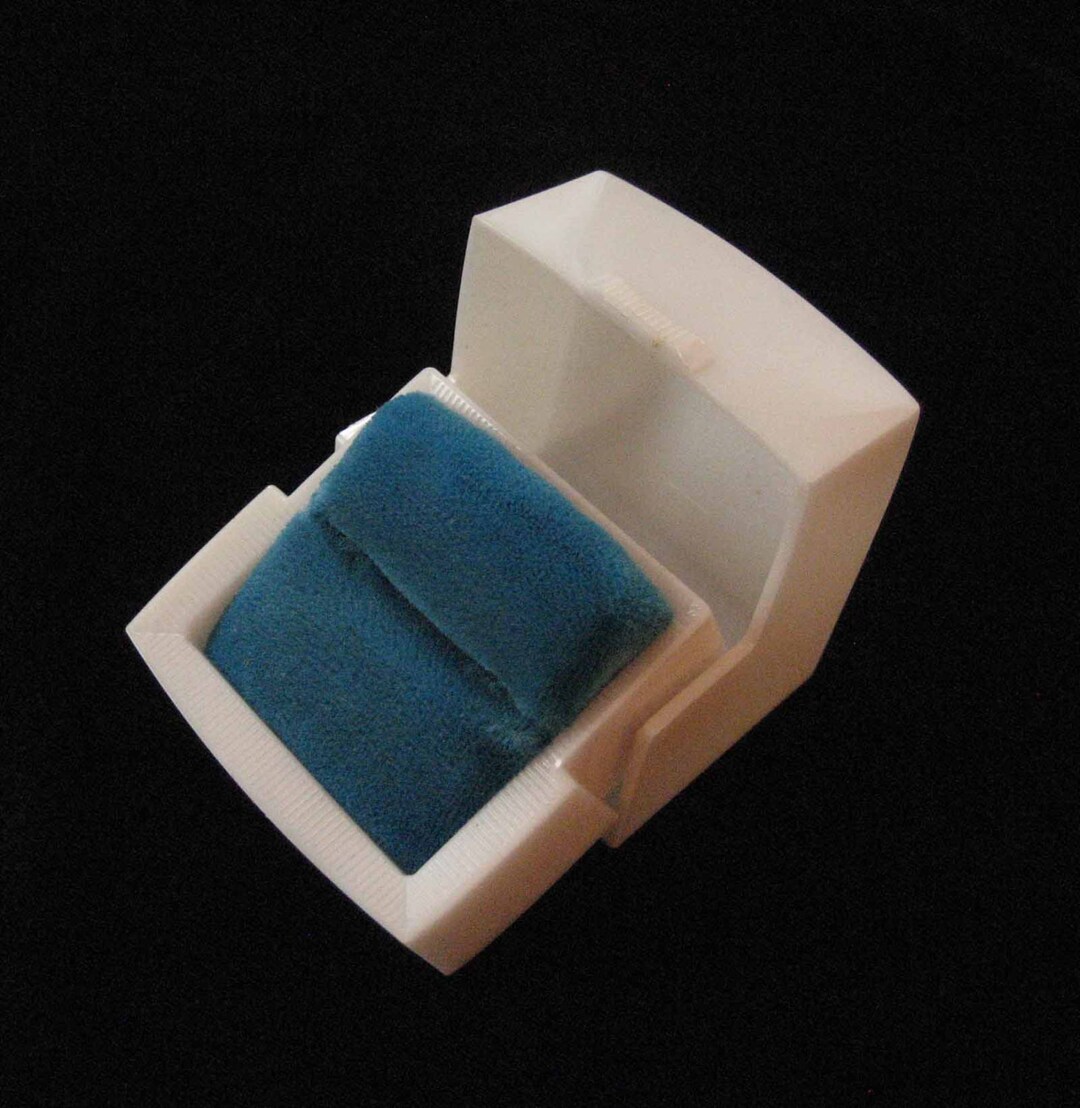 Teal Velvet Ring Box, Plastic Presentation Box - Etsy
