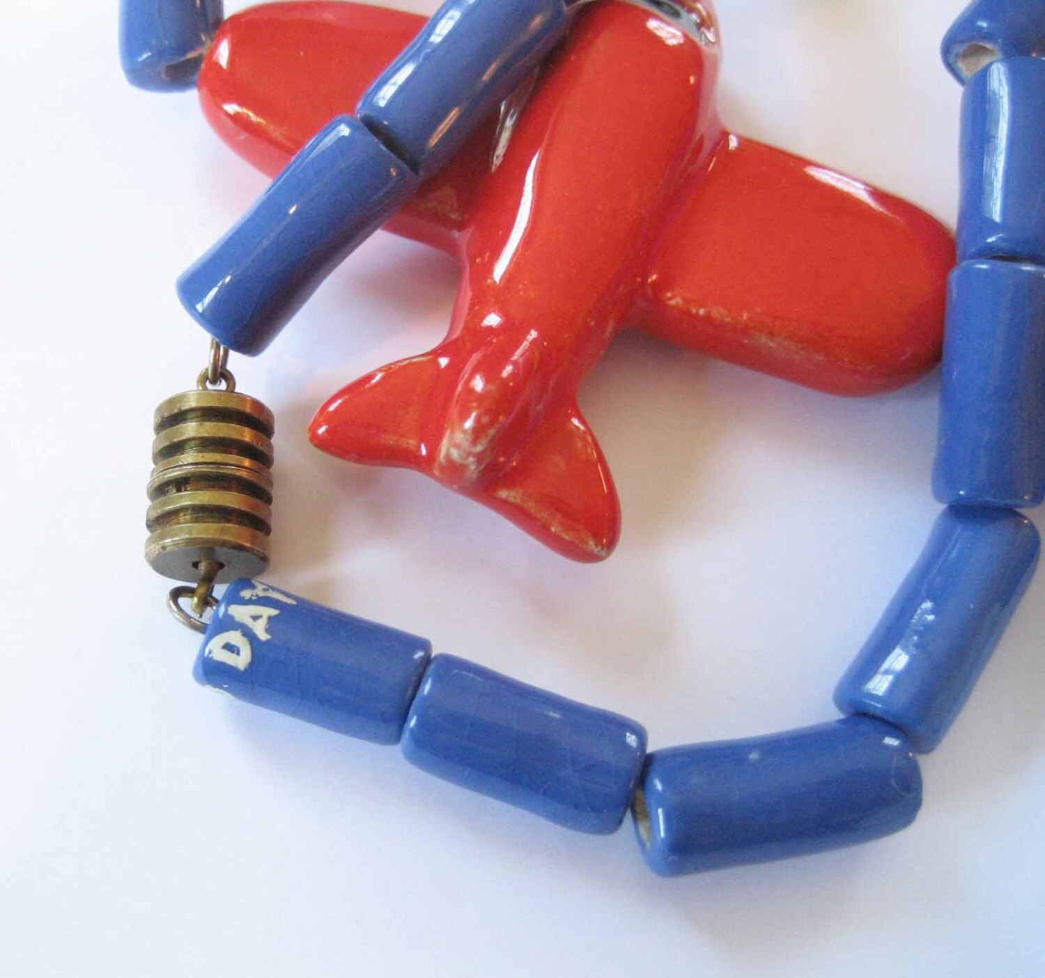 Handmade Vintage Ceramic Airplane Necklace 1970 - Etsy