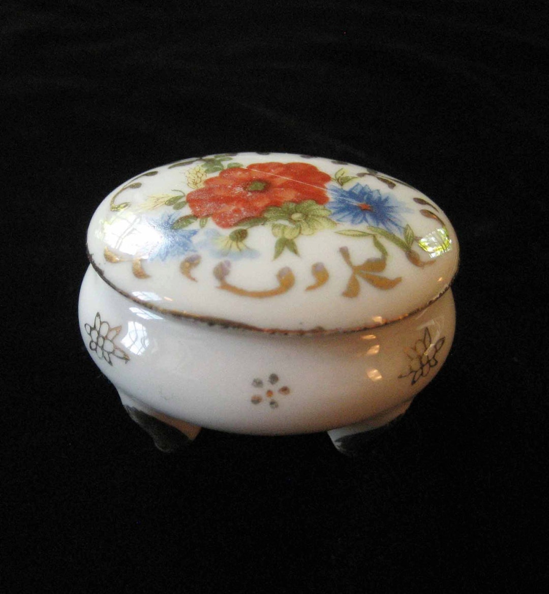 Porcelain Three Footed Box, Made in Japan, Tiny Piece - Etsy