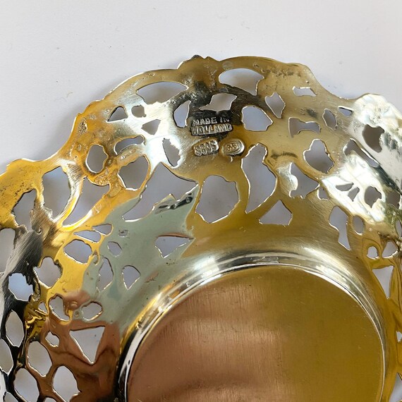 Sterling (830S) Silver Open Work Trinket Dish HOLLAND - Gem