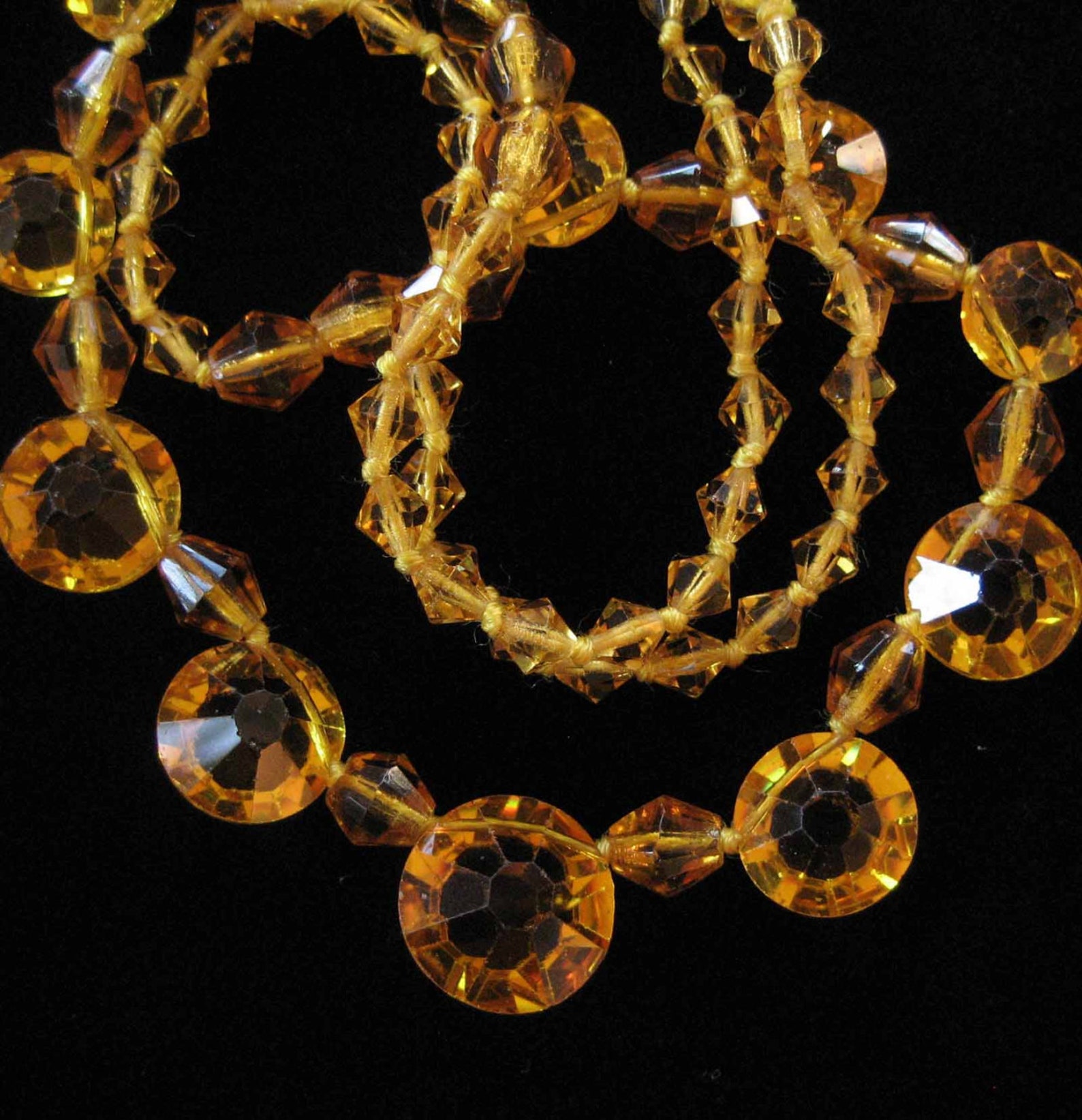 Hand Knotted Yellow Topaz Crystal Necklace - Etsy