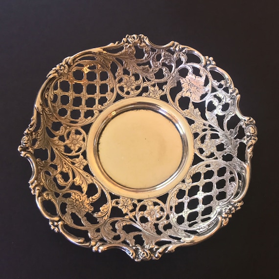 Sterling (830S) Silver Open Work Trinket Dish HOLLAND - Gem