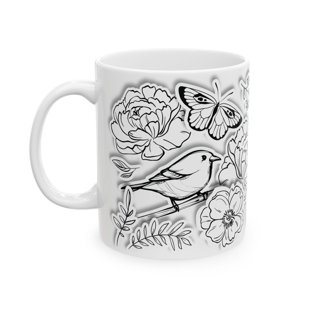 2D Graphic Design Ceramic Mug Design Coffee Cup, Artistic Tea Mug ...