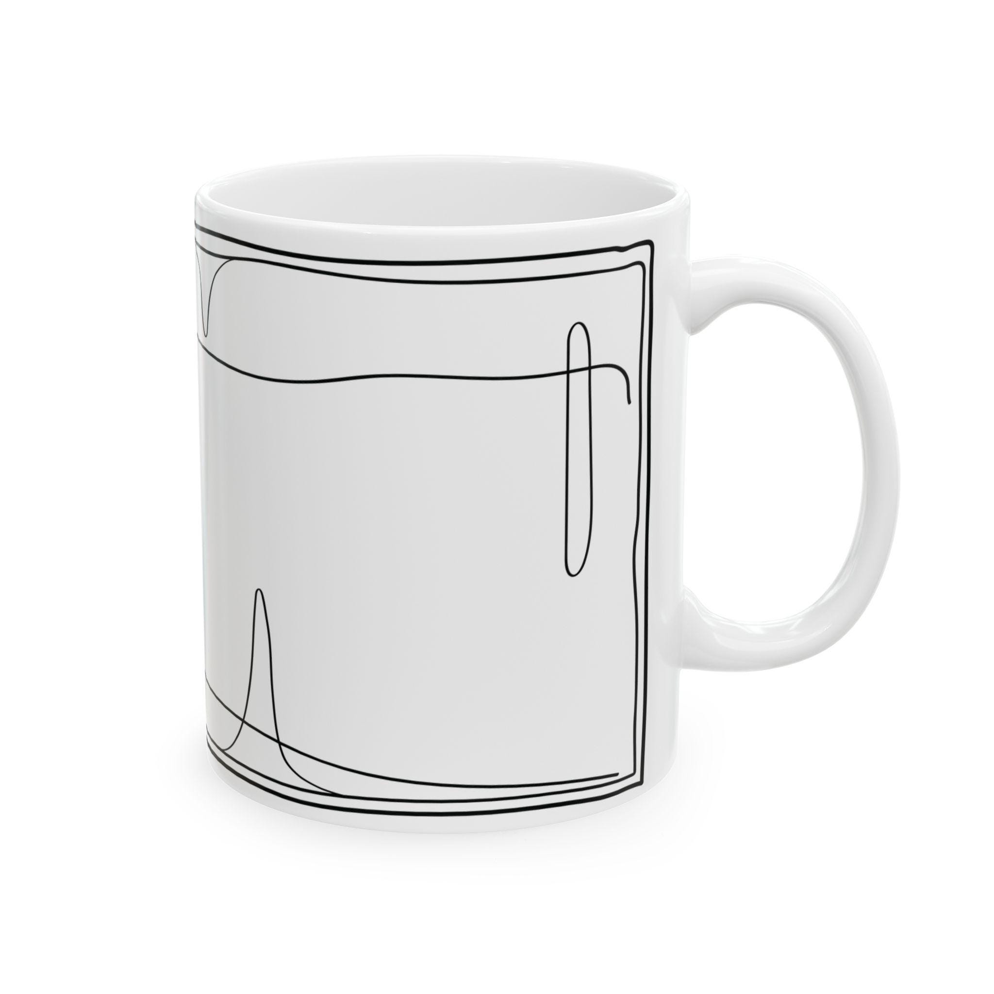 Minimalist Ceramic Mug, 2D Illustration Lover Tea Mug, Coffee Cup, Hot ...
