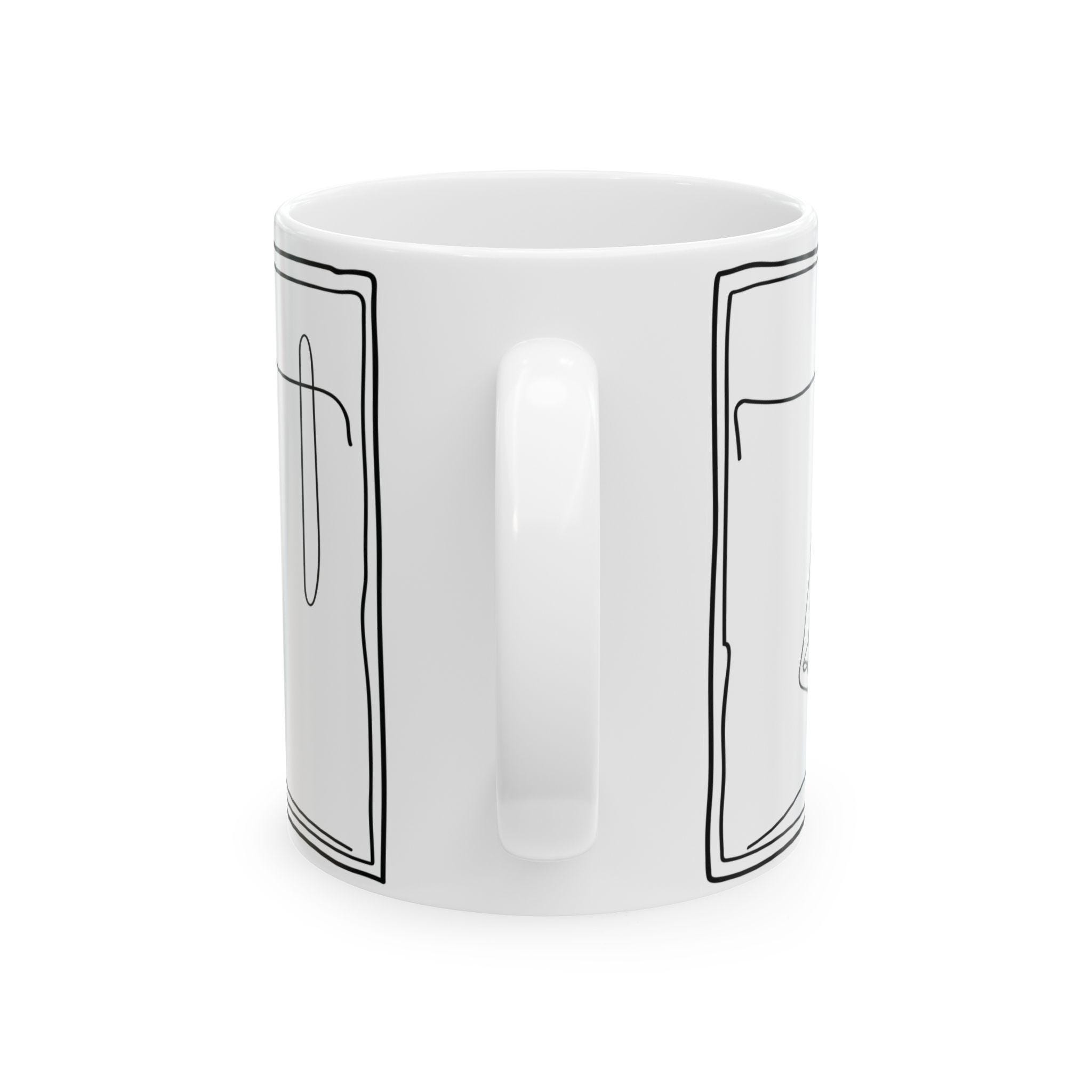 Minimalist Ceramic Mug, 2D Illustration Lover Tea Mug, Coffee Cup, Hot ...