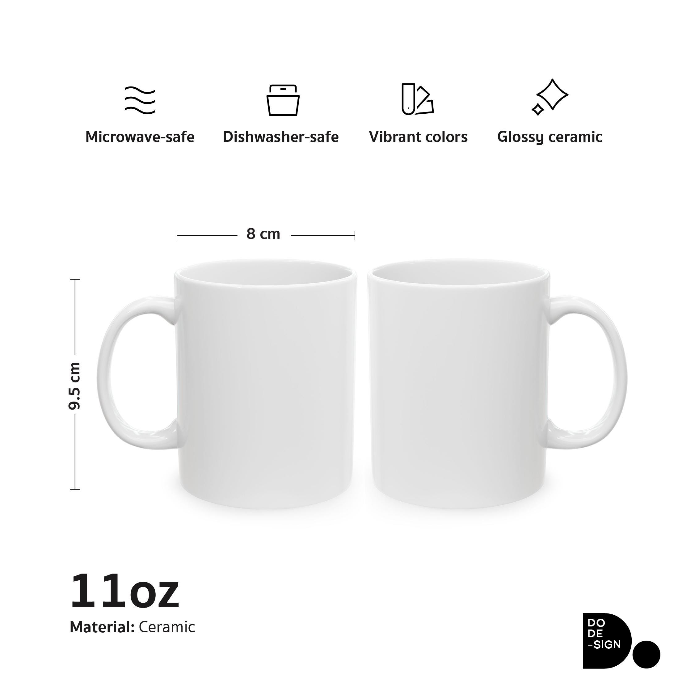 Minimalist Ceramic Mug, 2D Illustration Lover Tea Mug, Coffee Cup, Hot ...