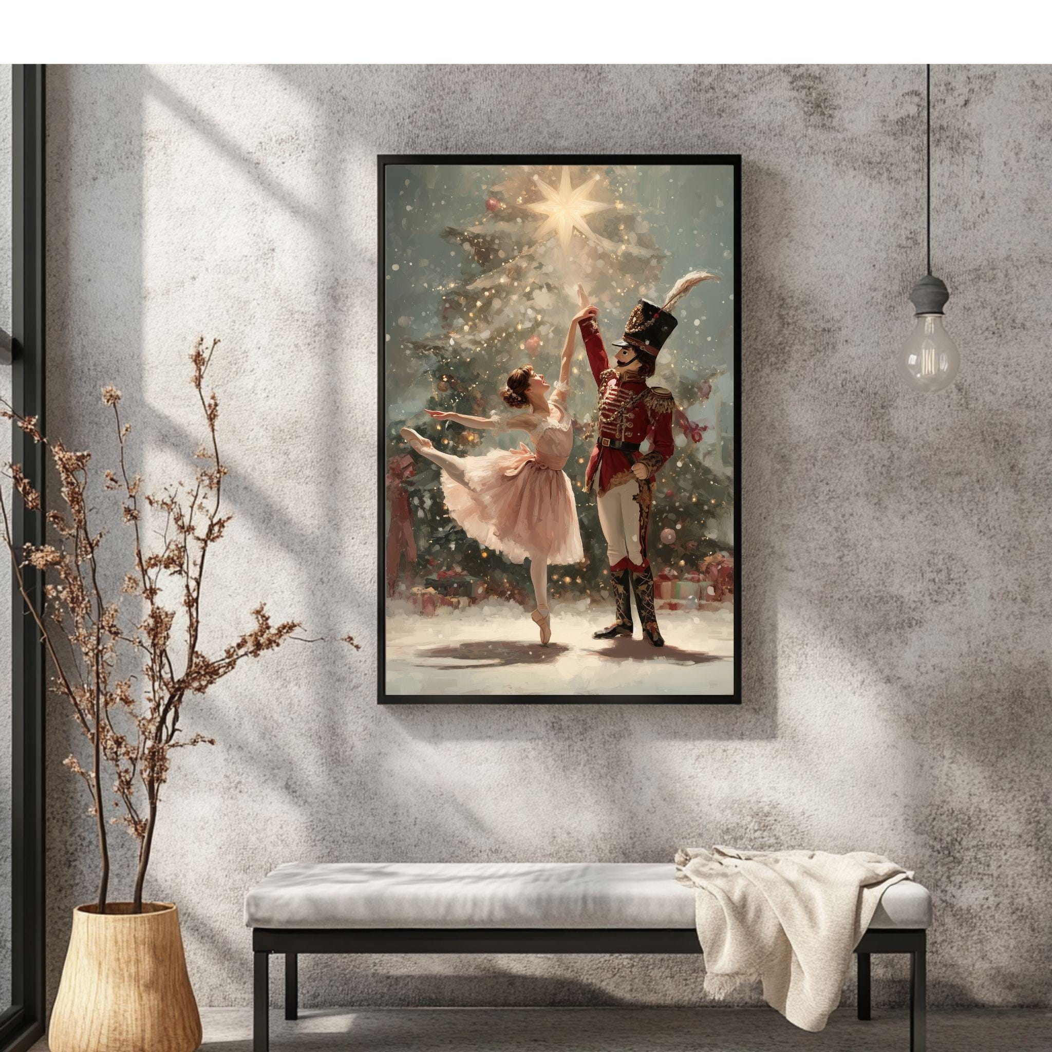 Nutcracker Ballet Christmas Print, Ballerina Holiday Decor (digital ...