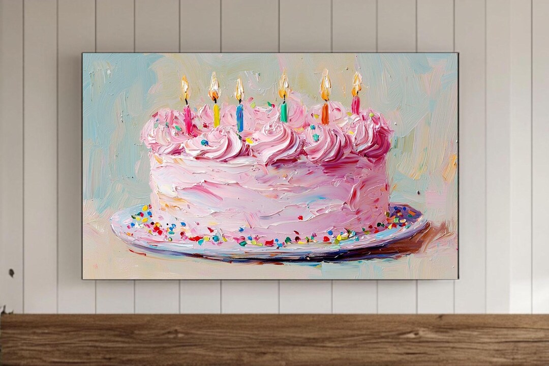 Colorful Birthday Cake Frame Tv Wall Art, Birthday Samsung Wallpaper ...