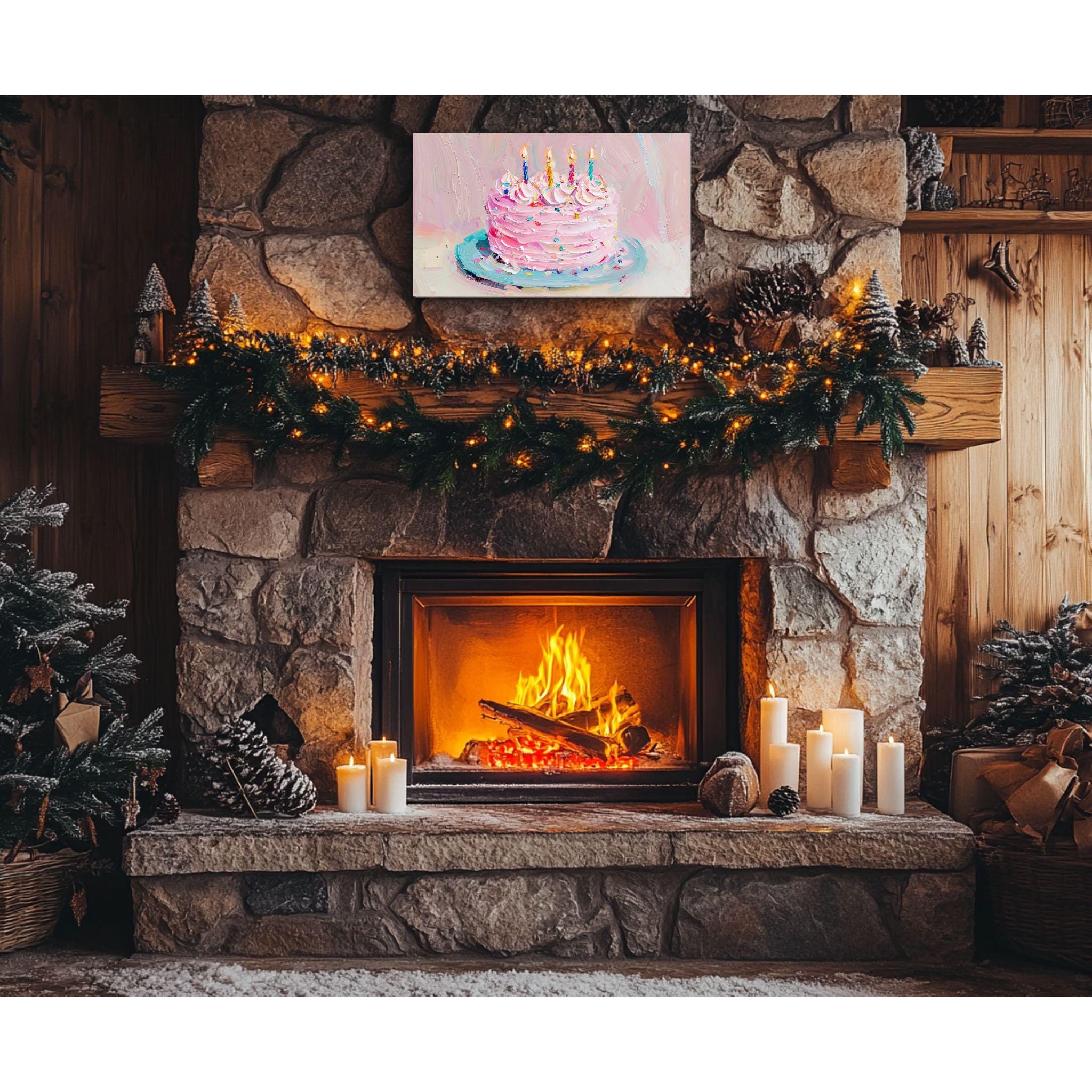 Colorful Birthday Cake Frame Tv Wall Art, Birthday Samsung Wallpaper ...