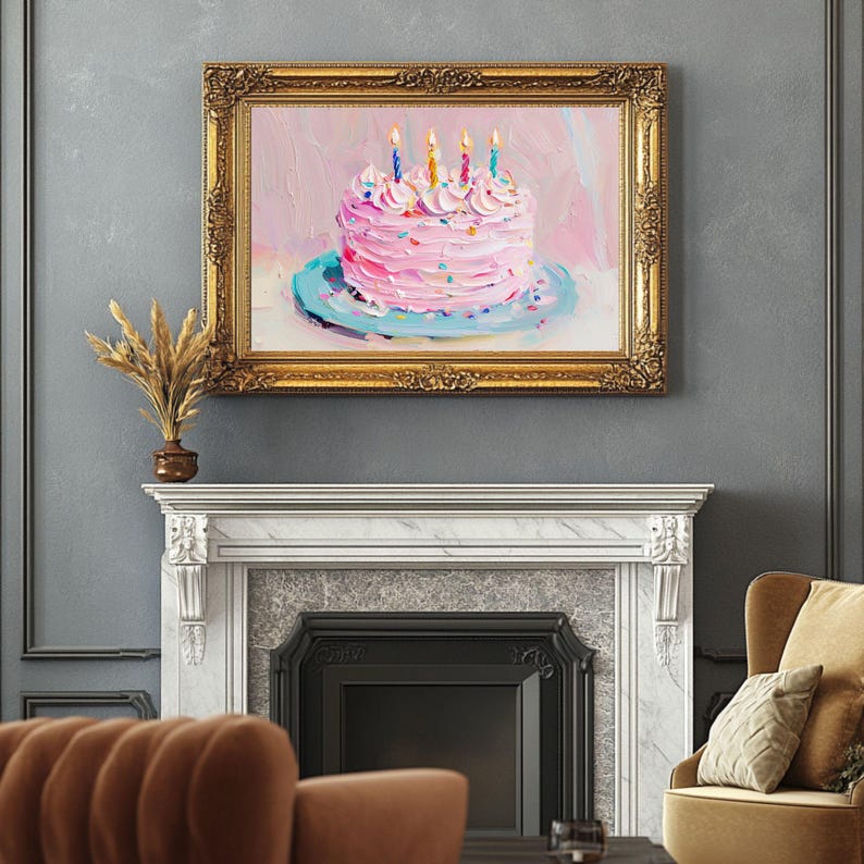 Colorful Birthday Cake Frame Tv Wall Art, Birthday Samsung Wallpaper ...