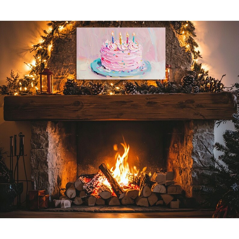 Colorful Birthday Cake Frame Tv Wall Art, Birthday Samsung Wallpaper ...