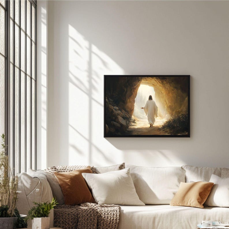 Jesus Christ Resurrected Wall Art, Easter Painting, Jesus Christ ...