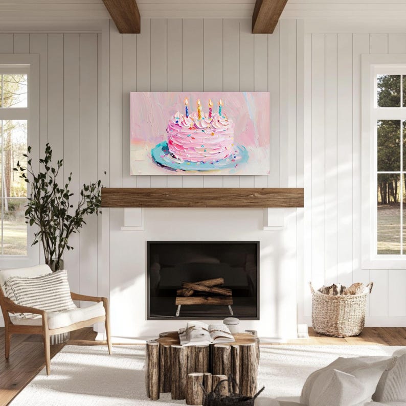 Colorful Birthday Cake Frame Tv Wall Art, Birthday Samsung Wallpaper ...
