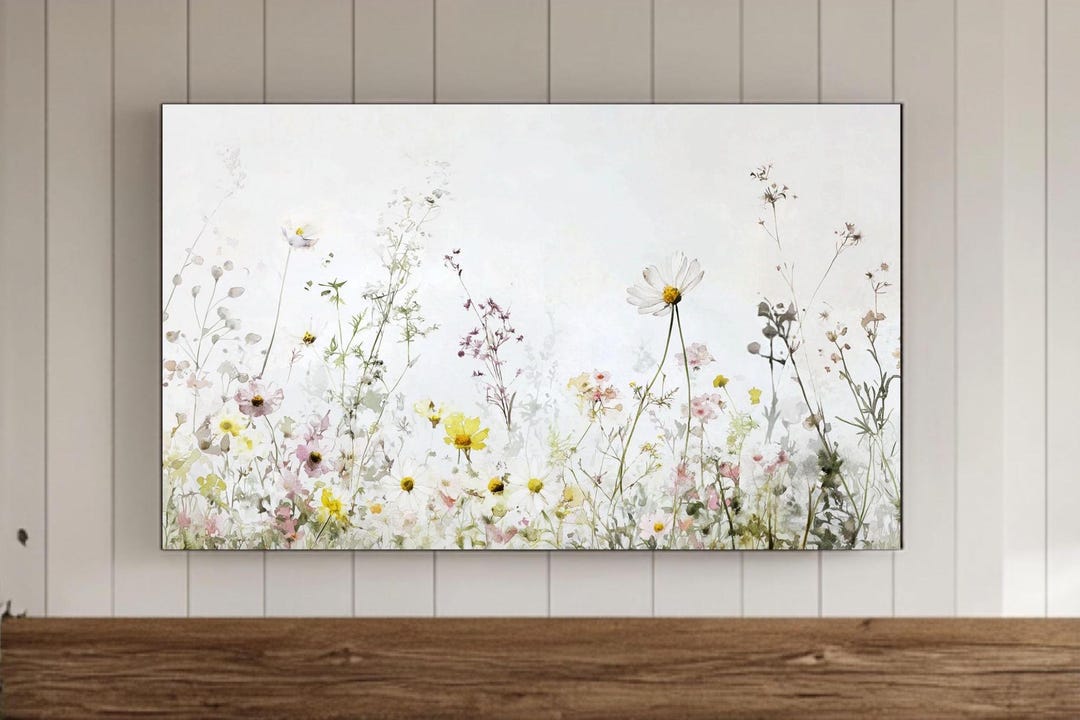 Spring Wildflower Field Frame Tv Wall Art, Country Flowers Samsung ...