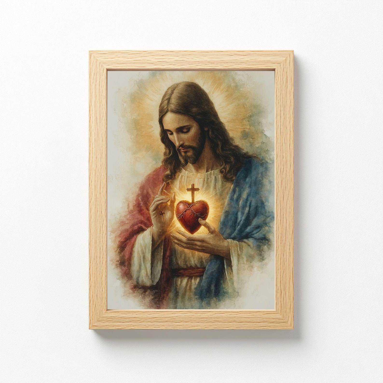 Sacred Heart of Jesus Christian Wall Art, Catholic Art, Modern ...