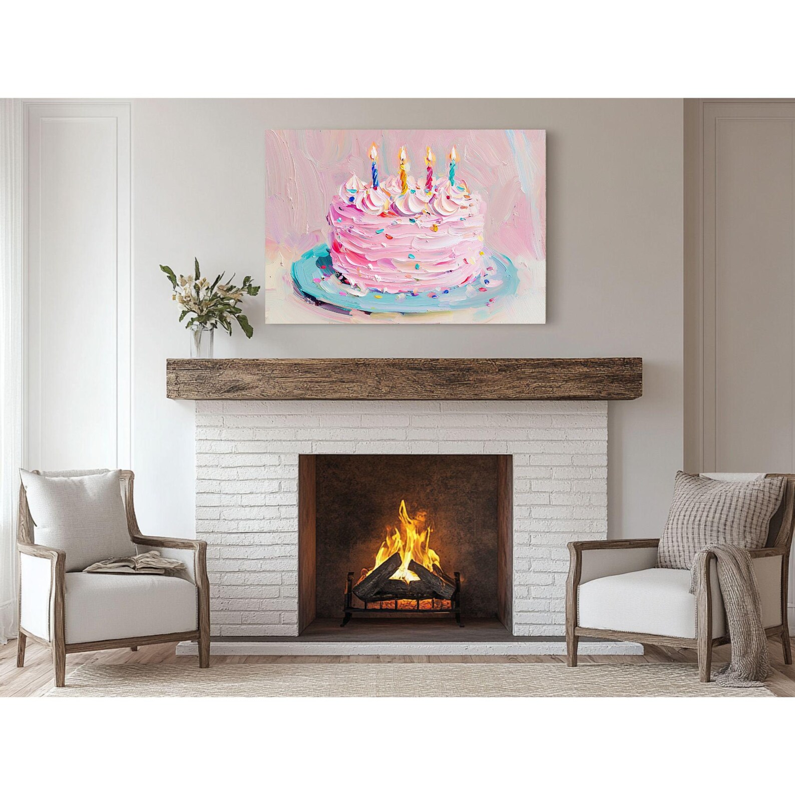 Colorful Birthday Cake Frame Tv Wall Art, Birthday Samsung Wallpaper ...