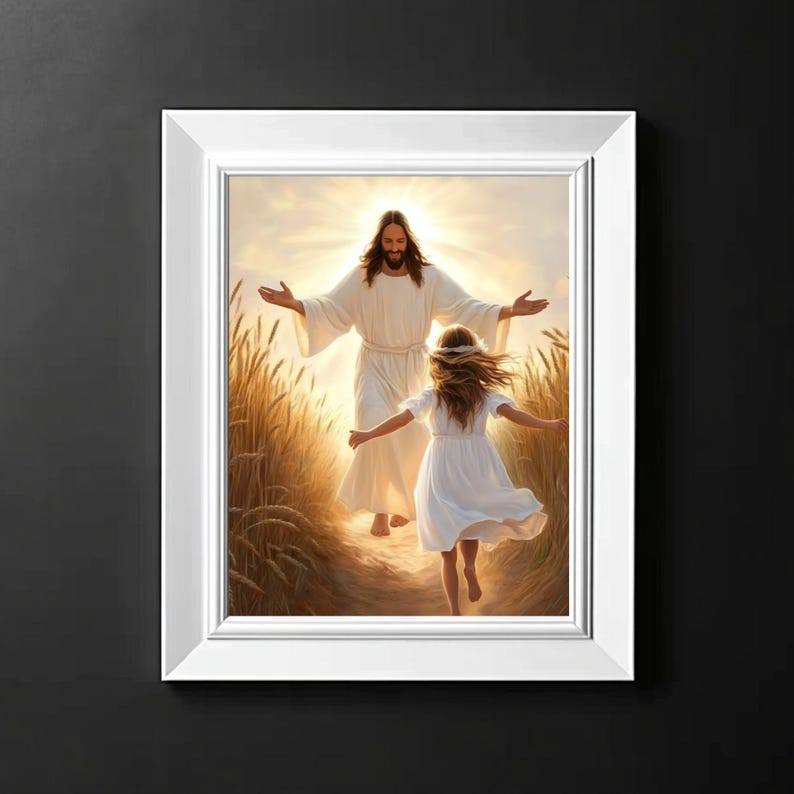 A Leap of Faith Wall Art, Christian Art, Jesus and Girl Art, Jesus ...