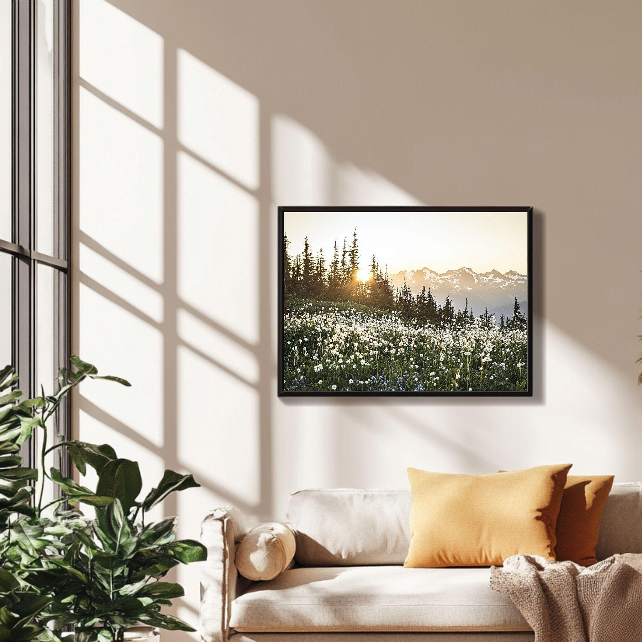 Nature Landscape Wall Art, Wildflowers Photography Printable, Green ...