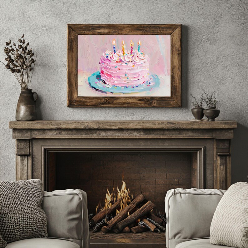 Colorful Birthday Cake Frame Tv Wall Art, Birthday Samsung Wallpaper ...