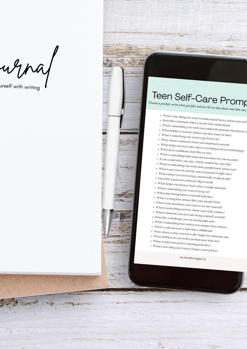 60 Teen Self-care Prompts + 20 Affirmations | Teen Wellness Printable ...