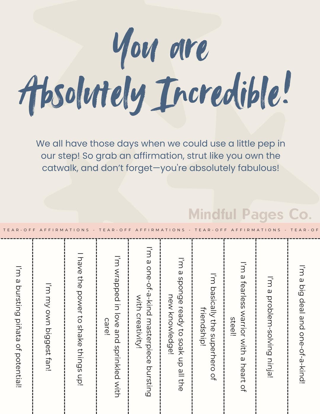 Daily Inspiration: Tear-off Affirmation Notes for Self-love, Motivation ...