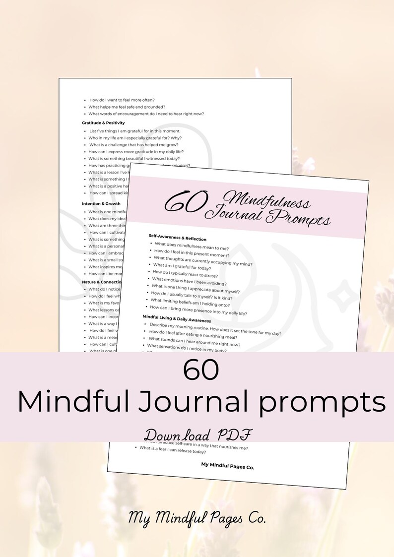 60 Mindfulness Journal Prompts: Self-reflection & Personal Growth ...