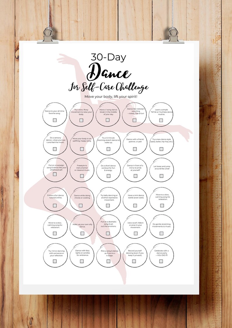 30-day Printable Dance Self-care Challenge – for Joy, Confidence & Mind ...