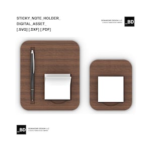 Sticky Note Pad Holder | SVG, DXF | Laser Cut File | Desk Organizer ...
