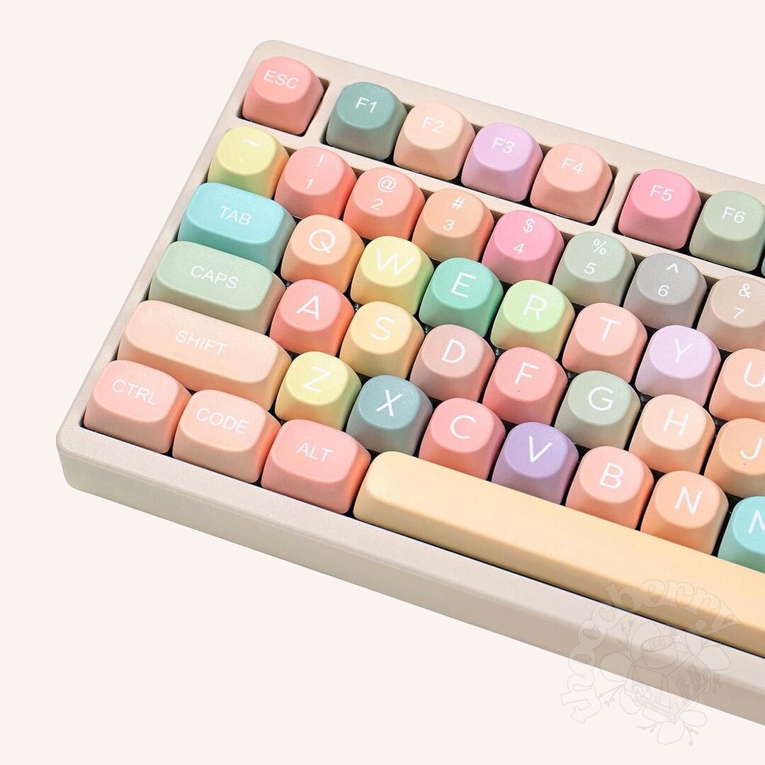 Pastel Candy Drop Keycap Set, Cute Kawaii Keycaps, MOA Profile Keycaps ...
